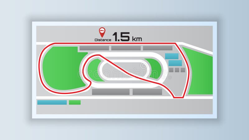Flat Background Location Route City Circuit Racetrack Map Stock ...