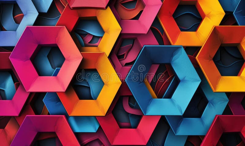 Flat Background with Multiply Colored Abstract Geometry Ornament Stock ...