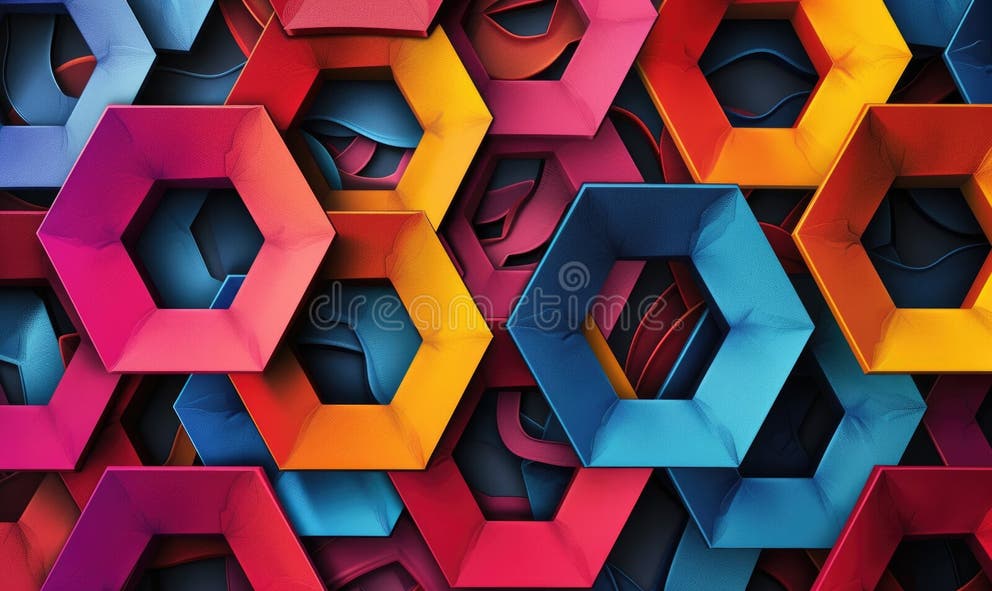 Flat Background with Multiply Colored Abstract Geometry Ornament Stock ...