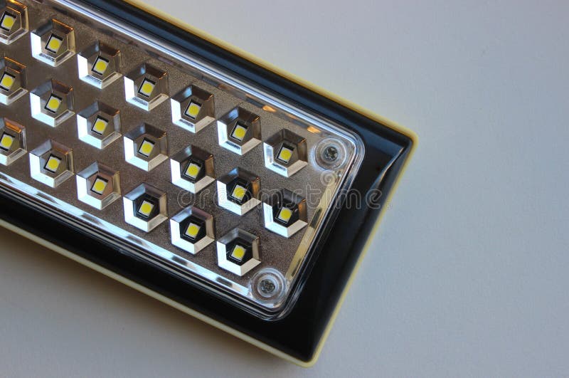 Flat Backlight Panel with LED Sockets Isolated on White Surface Stock ...