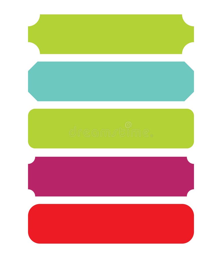 Flat Banner, Button Template Shape with Corner Effect Stock Vector ...