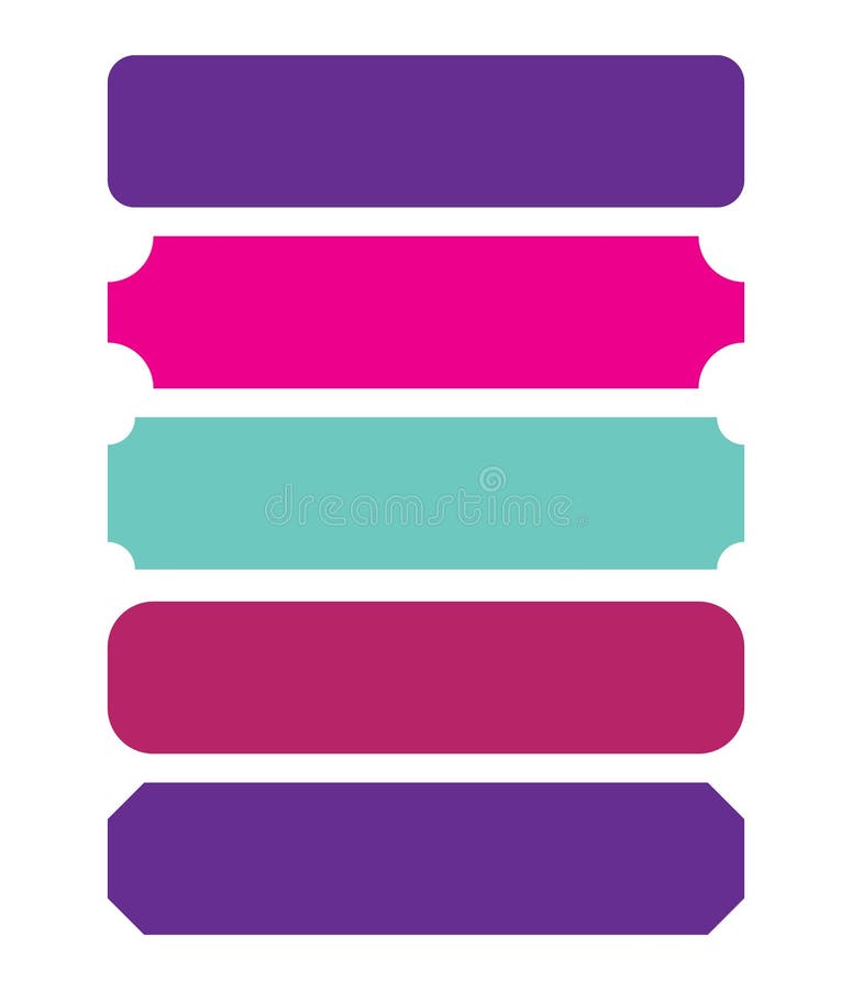 Flat Banner, Button Template Shape with Corner Effect Stock Vector ...