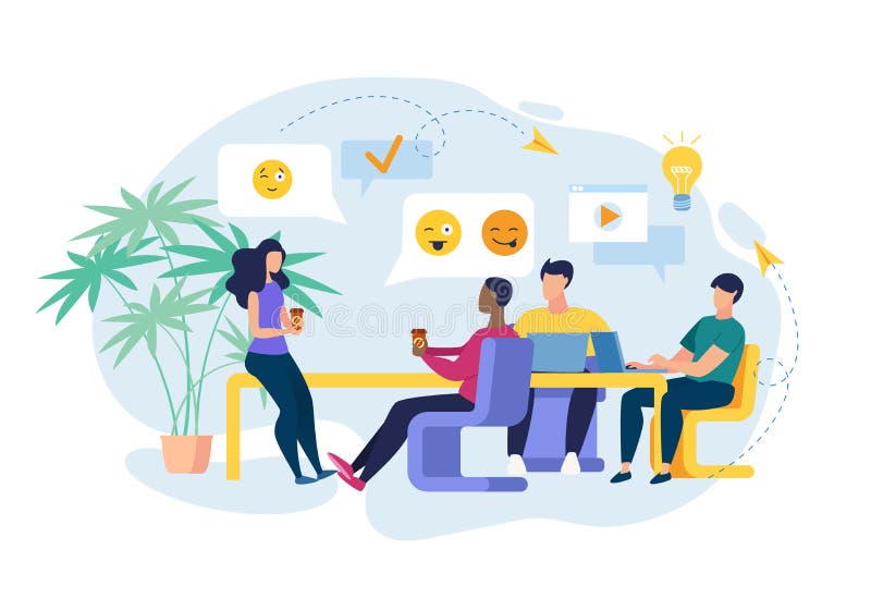 Flat Banner Development Relationships at Work. Stock Vector ...