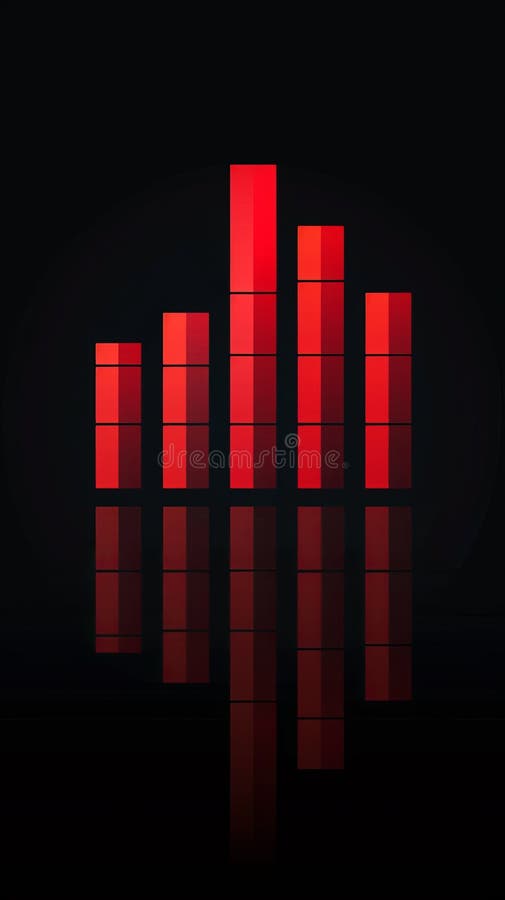 Flat Design Simple Bar Chart with Dramatically Decreasing Red Bars on ...