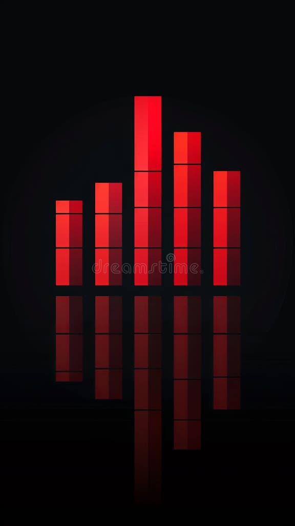 Flat Design Simple Bar Chart with Dramatically Decreasing Red Bars on ...