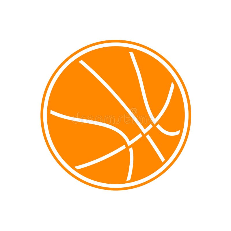 Flat basketball icon stock vector. Illustration of symbol - 143325501