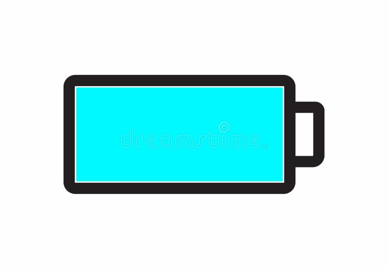 Flat Battery Bar Icon Illustration Minimal Technology Symbol Stock ...
