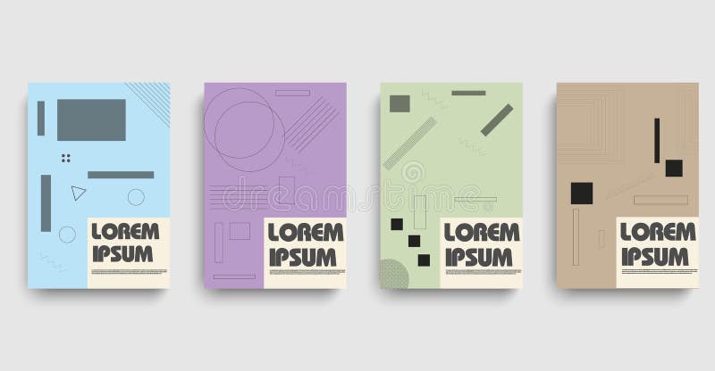 Flat Bauhaus or Web Banner on Halftone Background. Vector Abstract ...