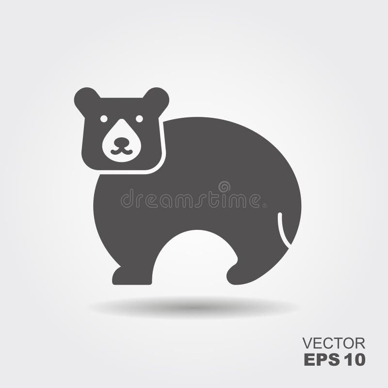 Flat Bear Icon. Vector Symbol for Website Design, Mobile Application ...