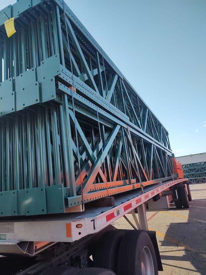 Flat Bed ???? Truck Load it with Racks Stock Photo - Image of load ...