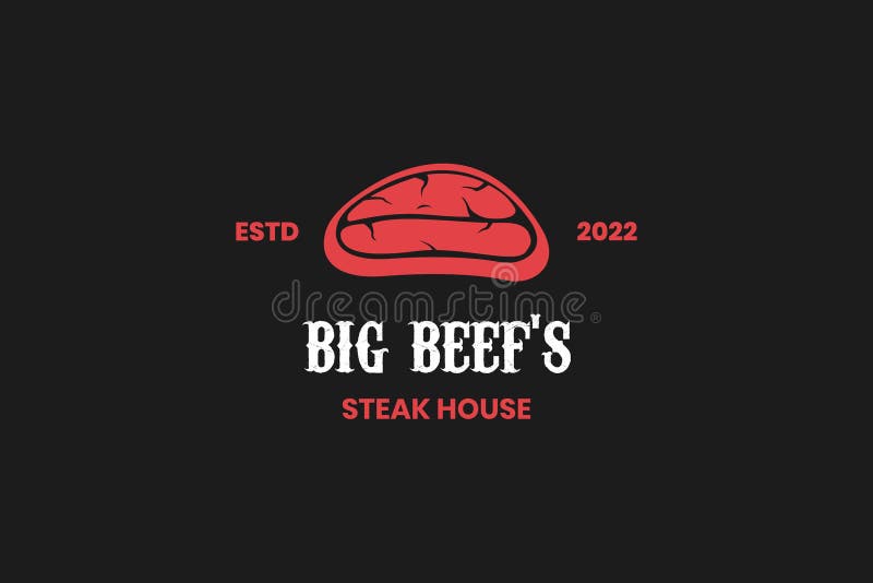 Flat Big Beef Logo Design Vector Illustration Idea Stock Vector ...
