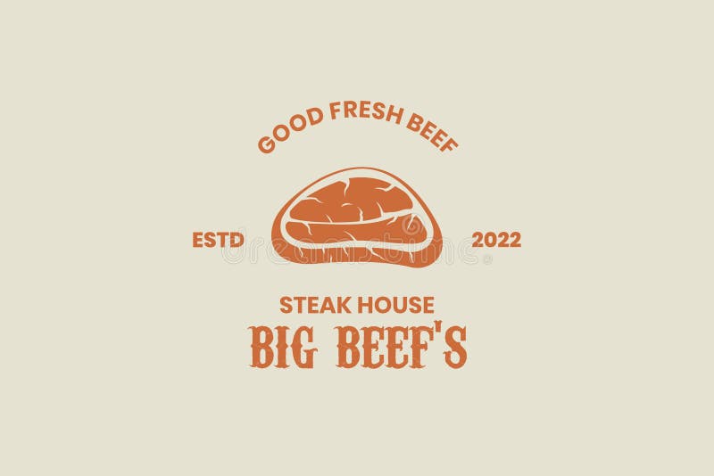 Flat Big Beef Logo Design Vector Illustration Idea Stock Vector ...