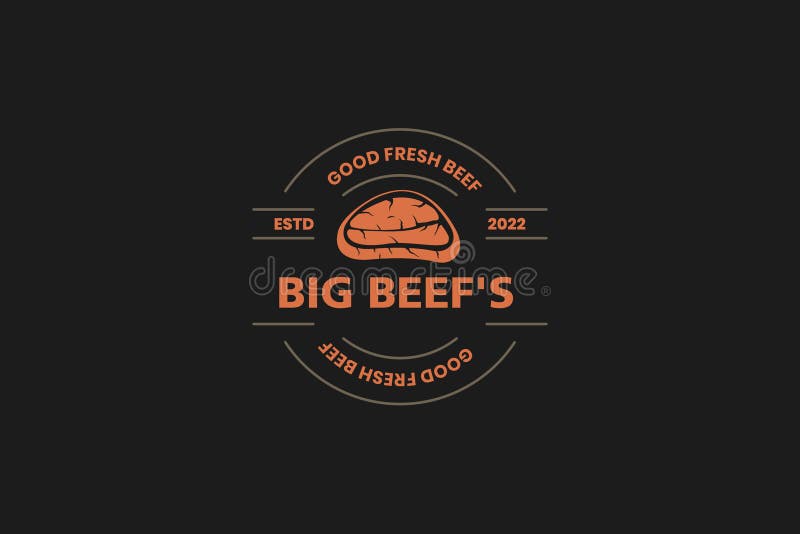 Flat Big Beef Logo Design Vector Illustration Idea Stock Vector ...