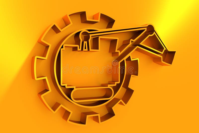 Mining or Construction Machine Logo Stock Illustration - Illustration ...