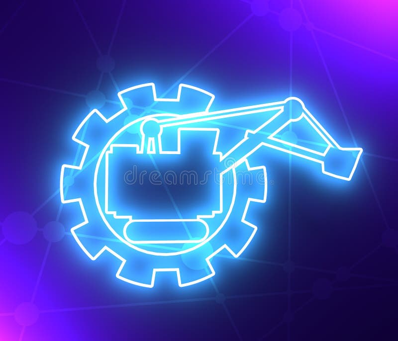 Mining or Construction Machine Logo Stock Illustration - Illustration ...