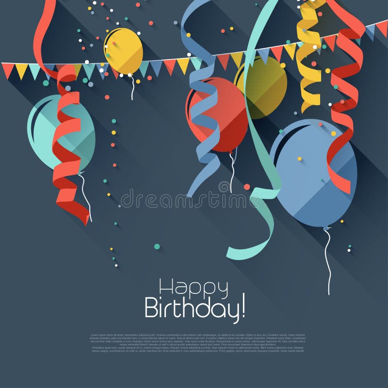 Colorful Birthday Background Flat Design Style Stock Illustrations ...