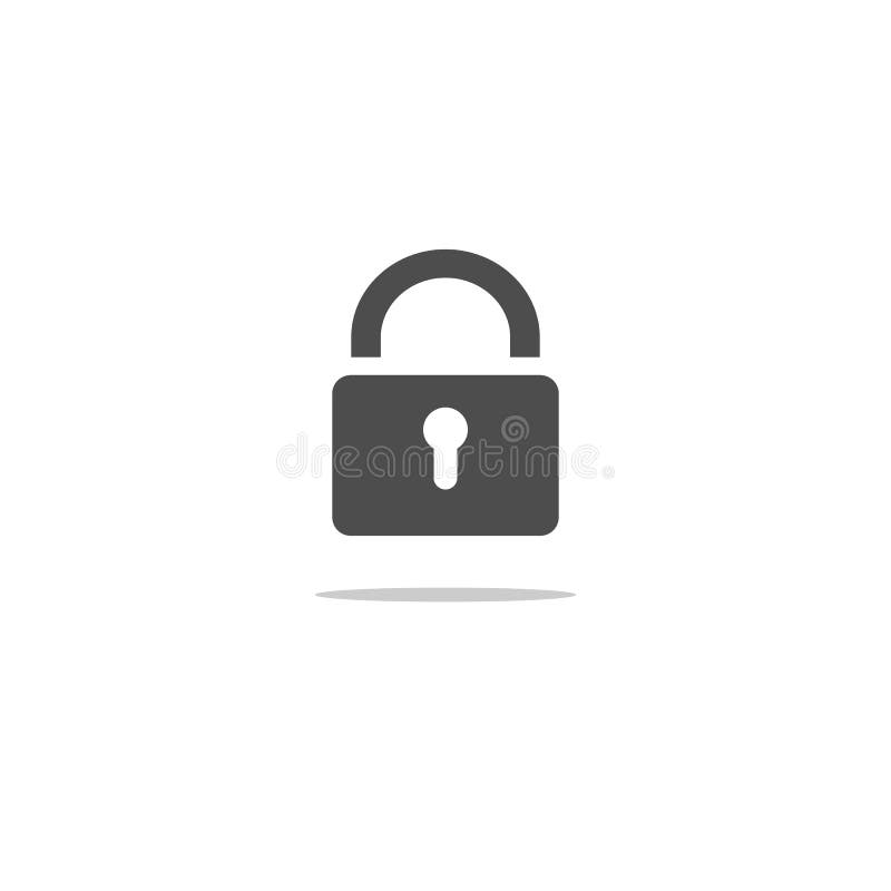 Flat Black Closed Lock Icon Illustration Stock Vector - Illustration of ...
