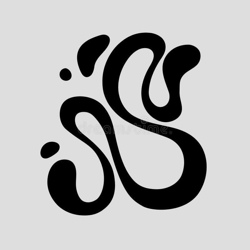 Flat Black Liquid S Alphabet Bubble Inflate Text Effect Initial Poster ...