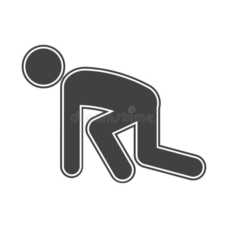 Flat Black Running Prepare Icon Stock Vector - Illustration of start ...