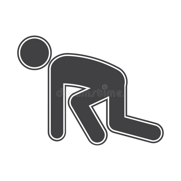Flat Black Running Prepare Icon Stock Vector - Illustration of start ...