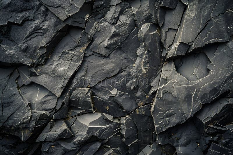 Close Up Black Slate Rock Surface Texture Stock Illustration ...