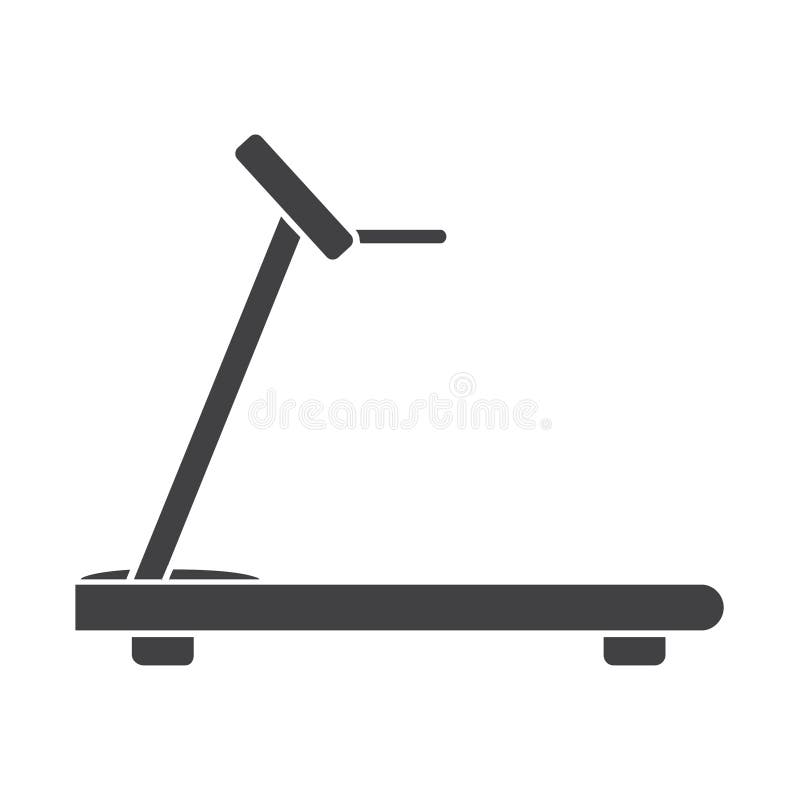 Flat black treadmill icon stock vector. Illustration of treadmill ...