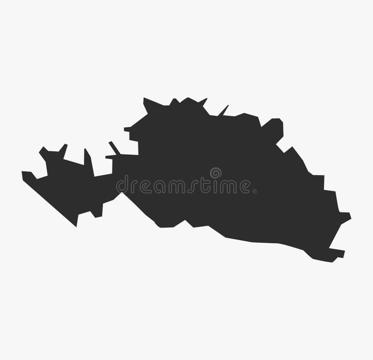 Flat Black Vector Map of Beed District, Maharashtra Stock Vector ...