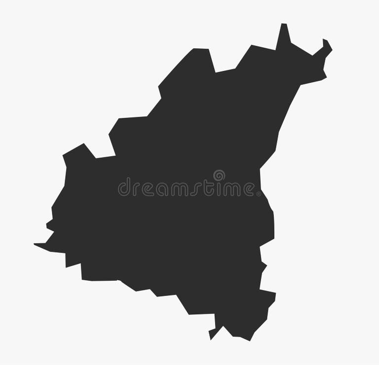 Flat Black Vector Map of Chhatrapati Sambhaji Nagar District, Maharashtra Stock Vector ...