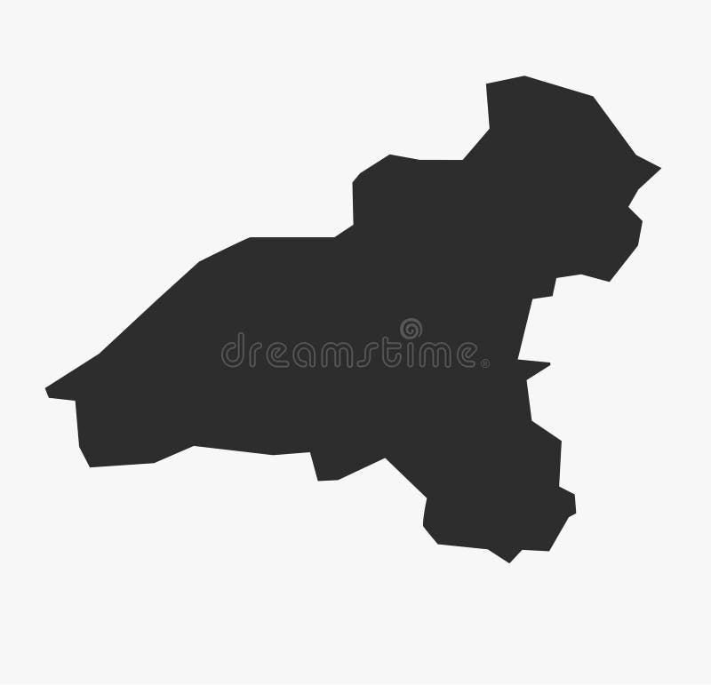 Flat Black Vector Map of Dharashiv District, Maharashtra Stock Vector ...