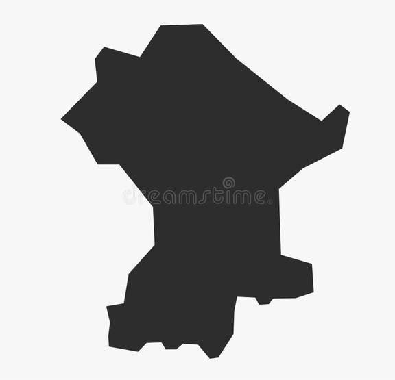 Flat Black Vector Map of Gondia District, Maharashtra Stock Vector ...