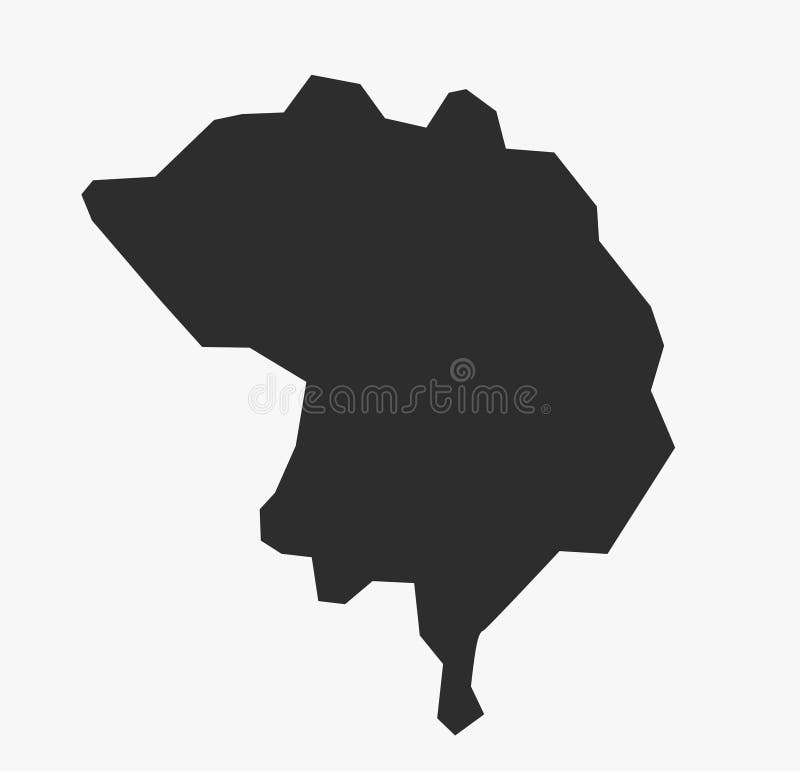 Flat Black Vector Map of Hingoli District, Maharashtra Stock ...