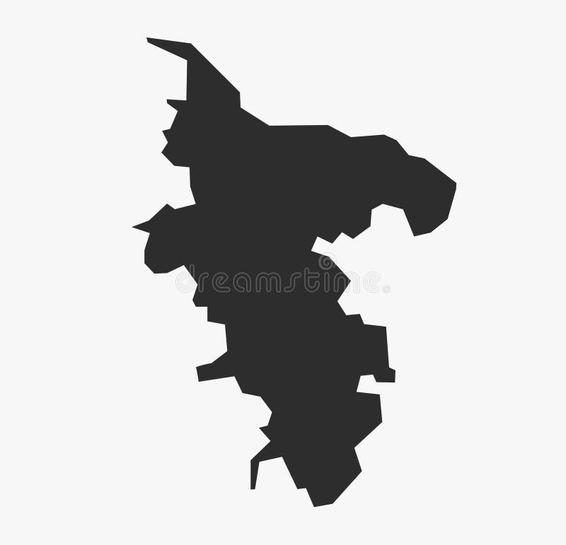 Flat Black Vector Map of Kolhapur District Stock Vector - Illustration ...