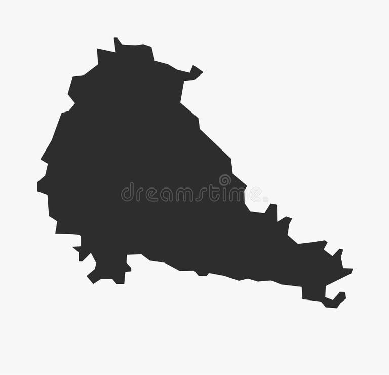 Flat Black Vector Map of Pune District, Maharashtra Stock Vector ...