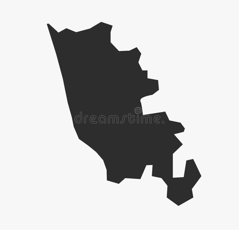 Flat Black Vector Map of Sindhudurga District, Maharashtra Stock Vector ...