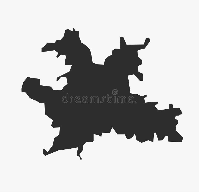 Flat Black Vector Map of Solapur District, Maharashtra Stock Vector ...
