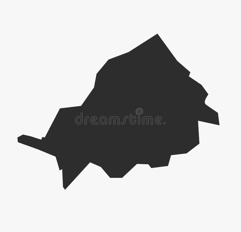 Flat Black Vector Map of Thane District, Maharashtra Stock Illustration ...