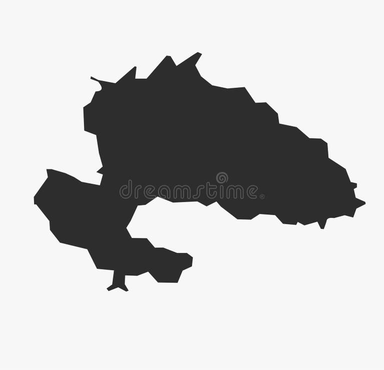 Flat Black Vector Map of Yavatmal District, Maharashtra Stock Vector ...