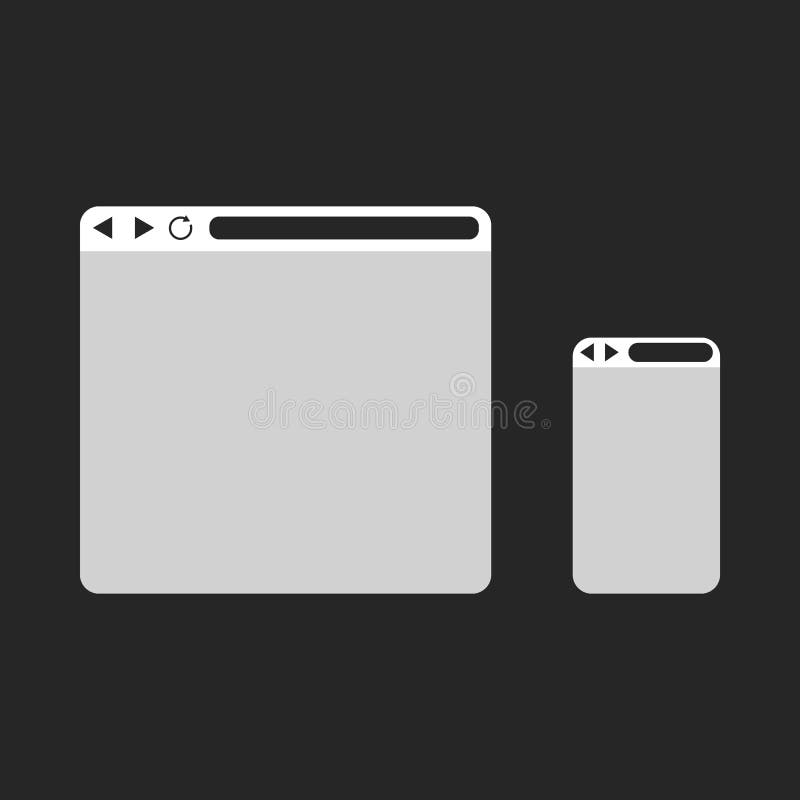 Blank Web Browser Window with Tab, Toolbar and Search Field. Modern ...