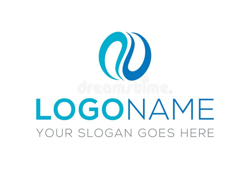 Blue Abstract Two Half Circle Logo Head Stock Vector - Illustration of ...