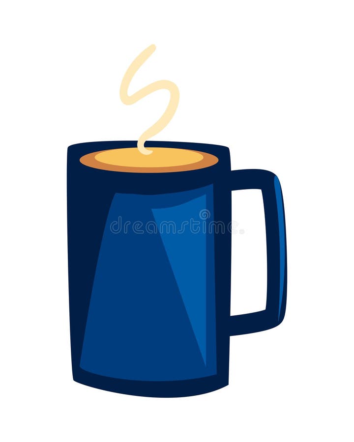 Flat blue coffee cup stock vector. Illustration of design - 273088874