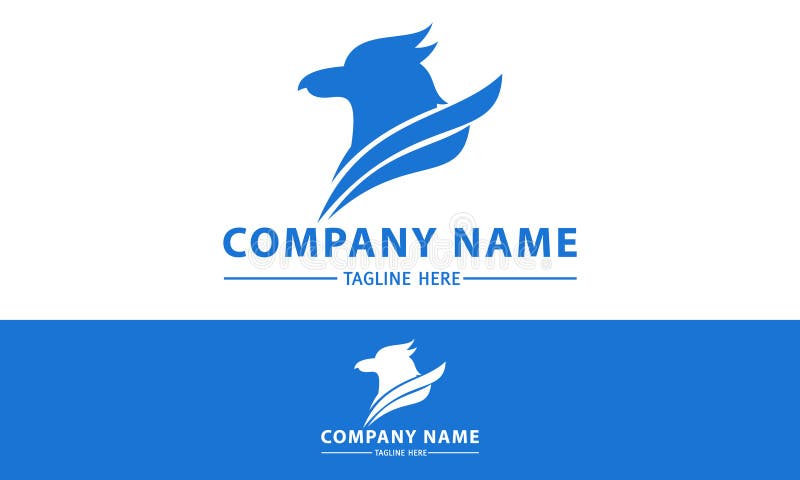 Blue Color Eagle Bird Head Logo Design Stock Vector - Illustration of ...