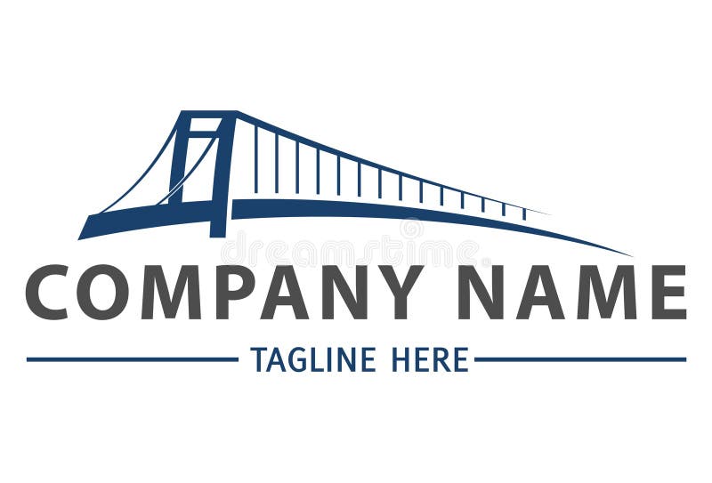 Blue Color Initial Simple Shape Bridge Logo Design Stock Vector ...