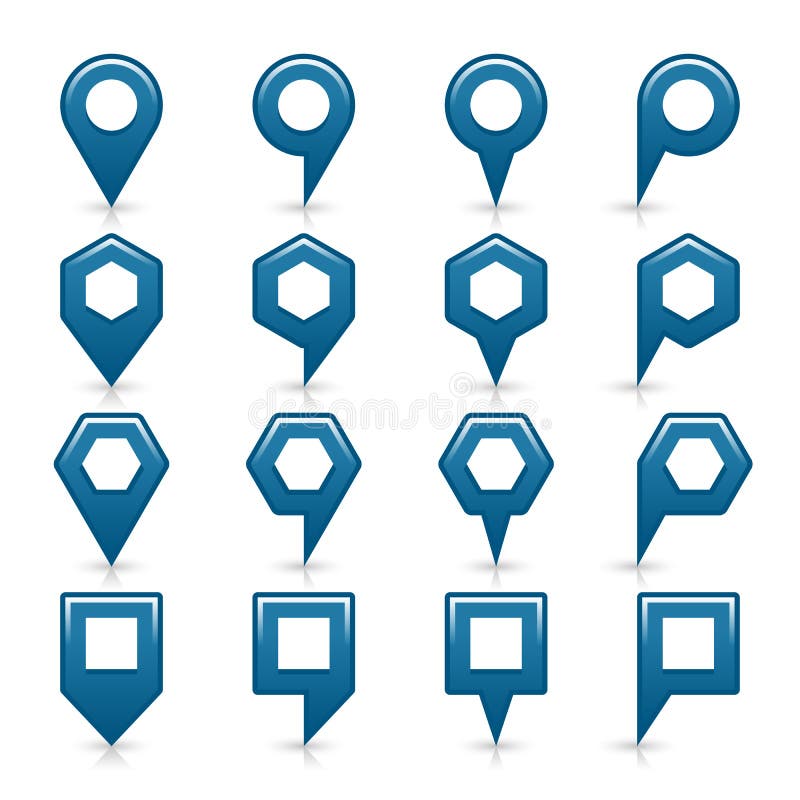 Flat Blue Color Map Pin Sign Location Icon Stock Vector - Illustration ...
