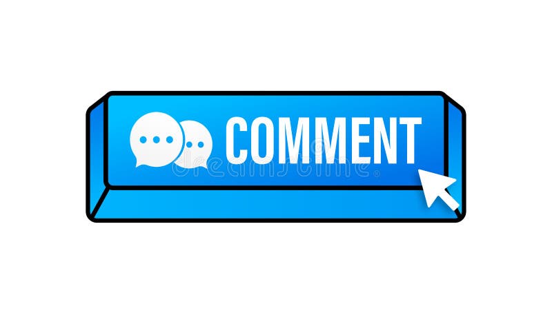 Flat Blue Comment Button. Flat Vector. Computer Mouse Click. Navigation ...
