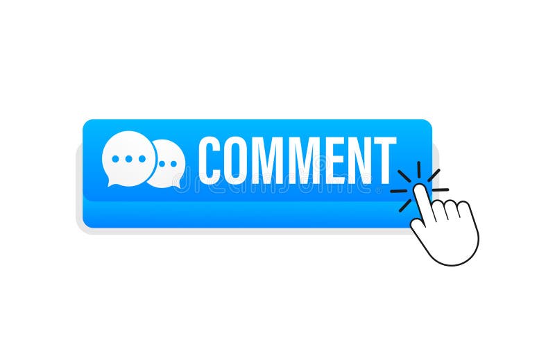 Flat Blue Comment Button. Flat Vector. Computer Mouse Click. Navigation ...