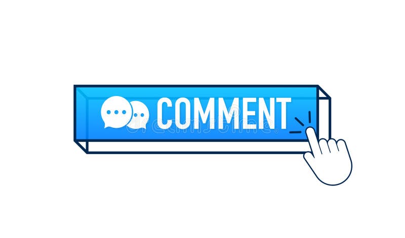 Flat Blue Comment Button. Flat Vector. Computer Mouse Click. Navigation ...