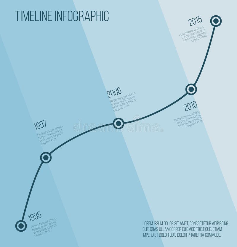 Flat Blue Diagonal Timeline Infographic Stock Vector - Illustration of ...