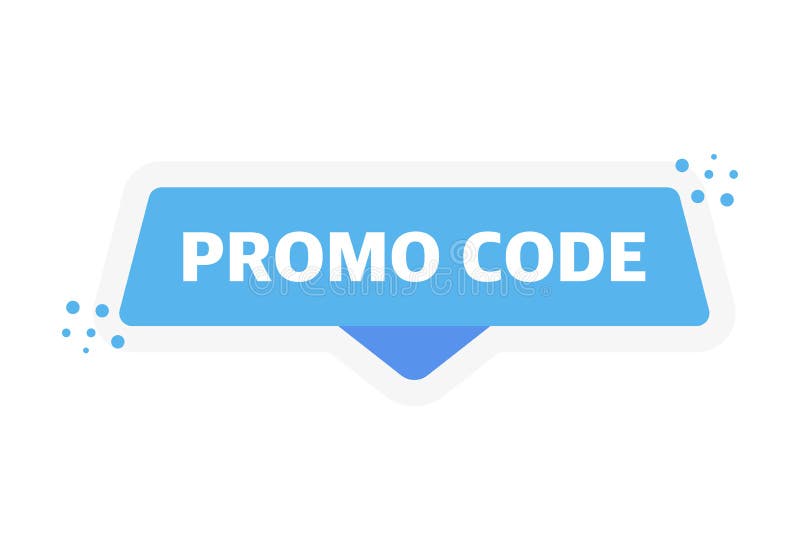 Flat Blue Label with PROMO CODE Speech Bubble. 3D Label for Business ...