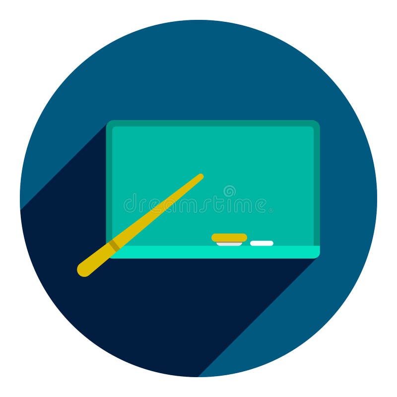 Flat Blue Logo "school Board and Pointer" Stock Vector - Illustration ...