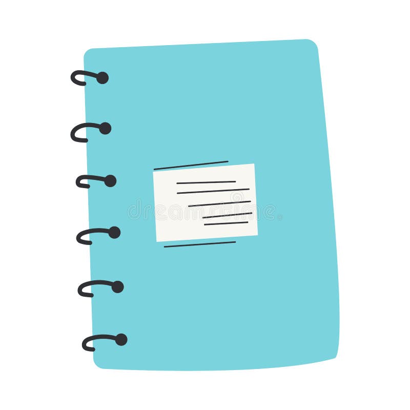 Flat Blue Notebook Icon for School, Vector Illustration. Stock Vector ...